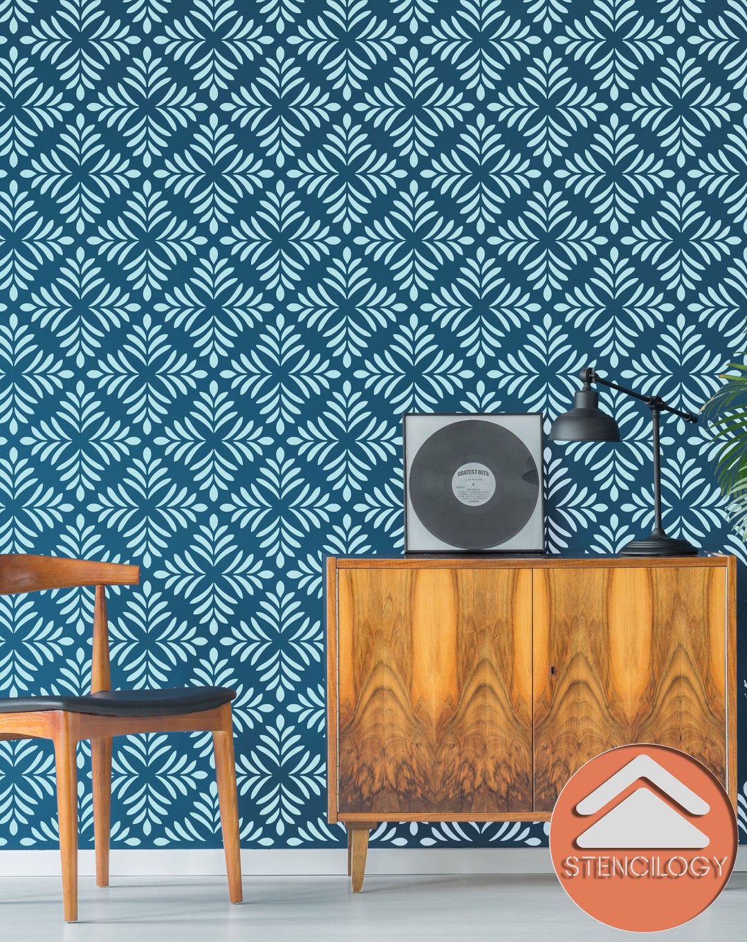 LOIRE Large Floral Wall Stencil: Pattern + Free Edging Stencil - Etsy