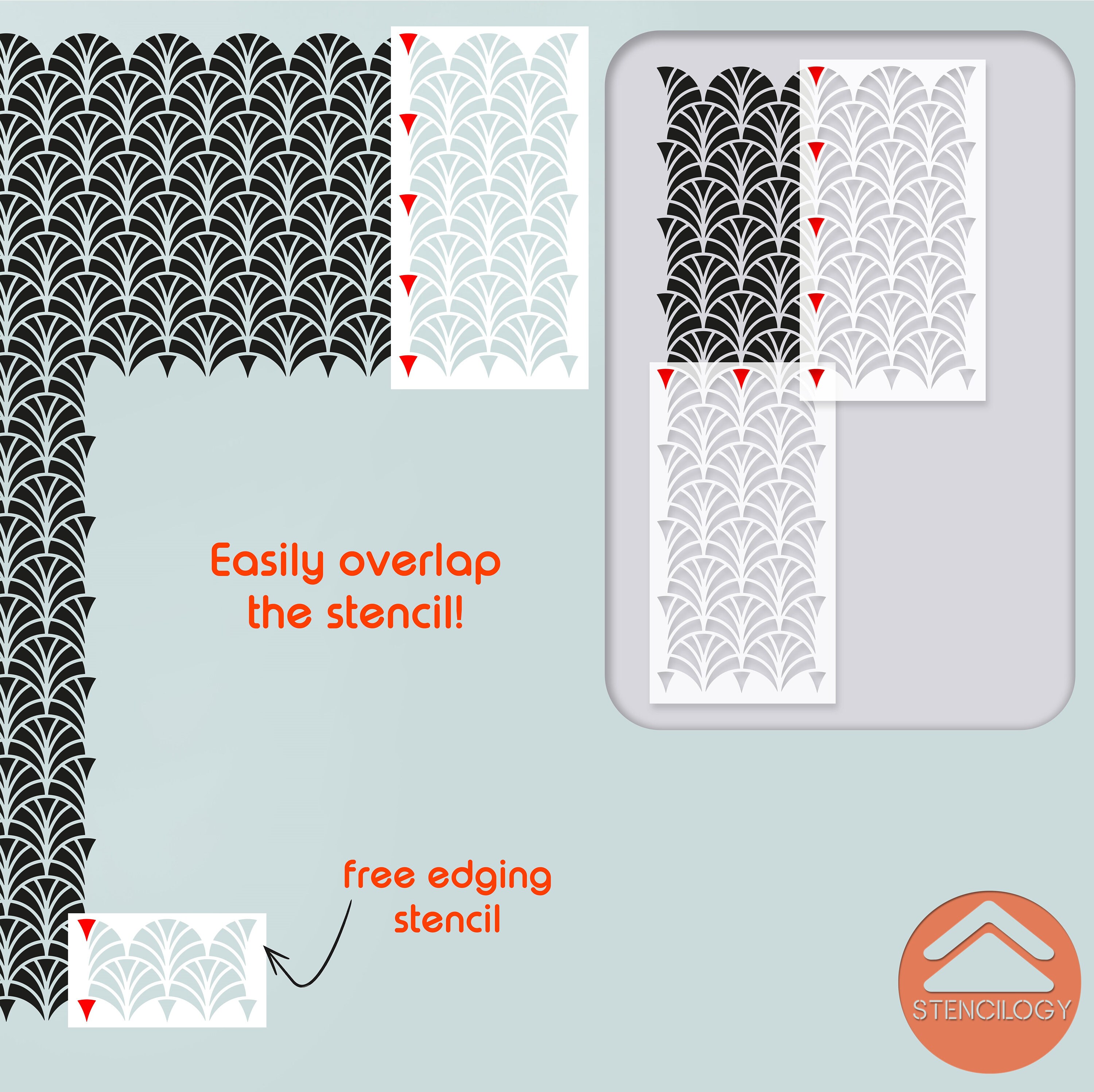 ELBE Large Floral Wall Stencil Pattern / Large Wall Stencils | Etsy