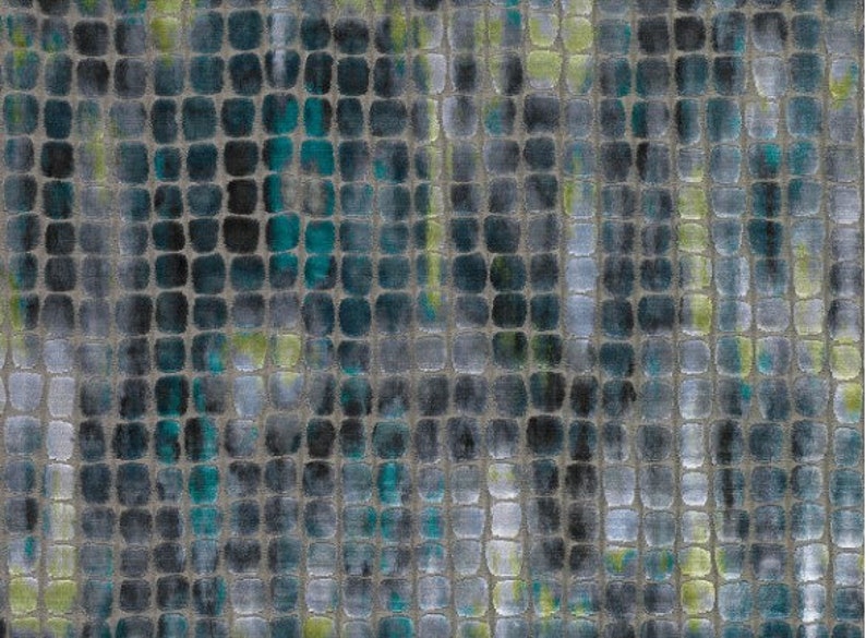 Zinc Textile Romo Tobia Cerulean Color Shifting Velvet Fabric 7-1/2 Yd ...