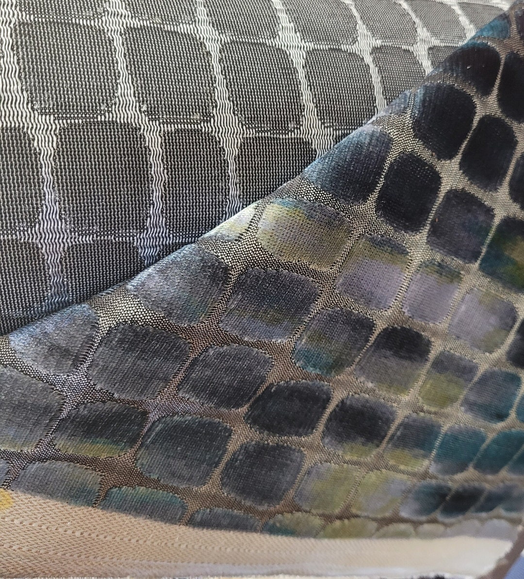 Zinc Textile Romo Tobia Cerulean Color Shifting Velvet Fabric 7-1/2 Yd ...