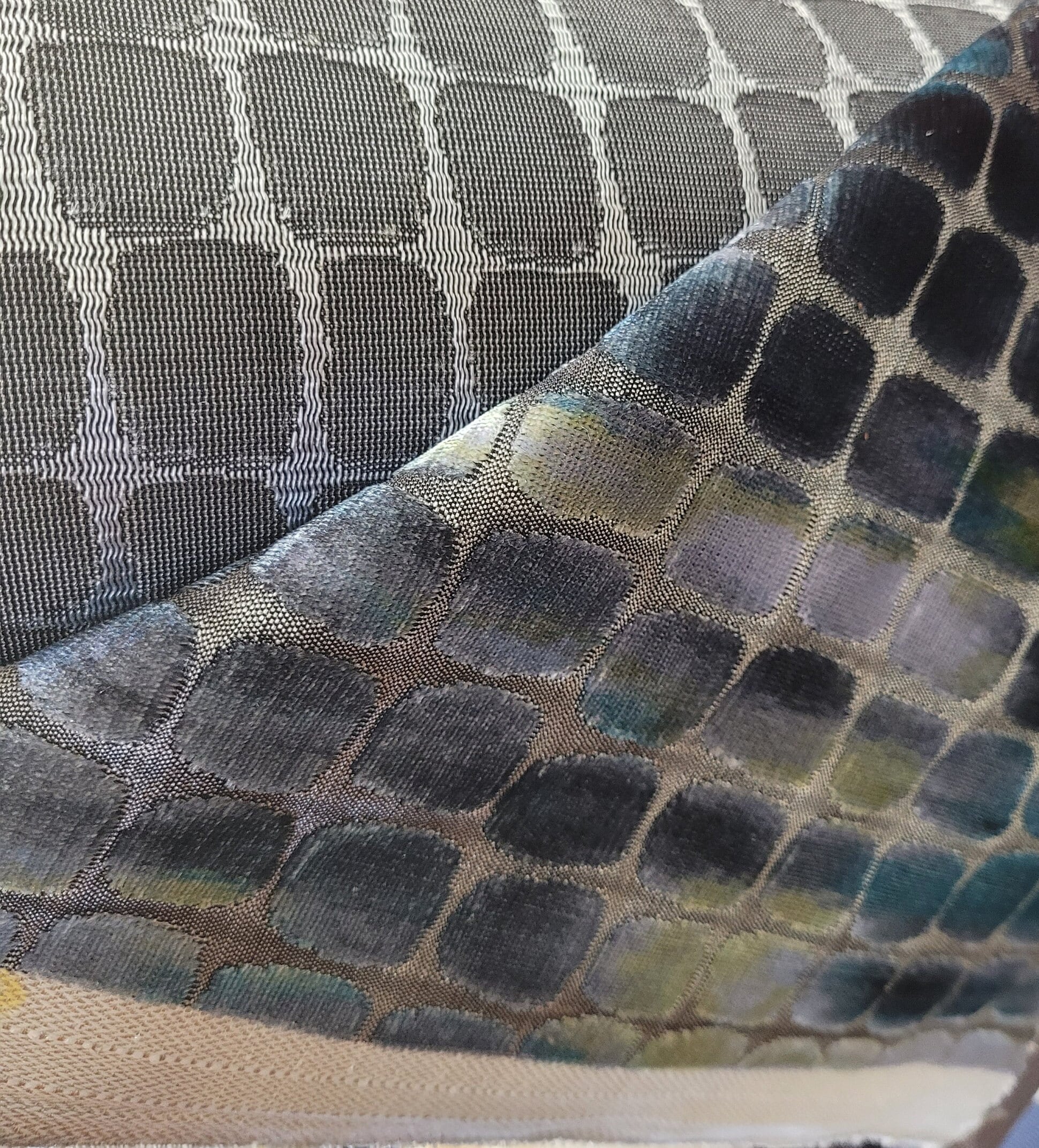 Zinc Textile Romo Tobia Cerulean Color Shifting Velvet Fabric 7-1/2 Yd ...