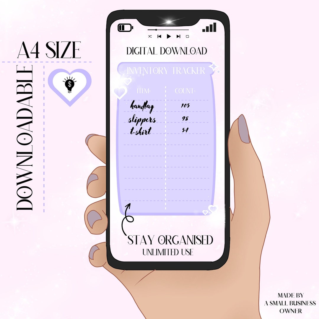 Small Business Inventory Tracker Downloadable Tracker Cute and Kawaii ...