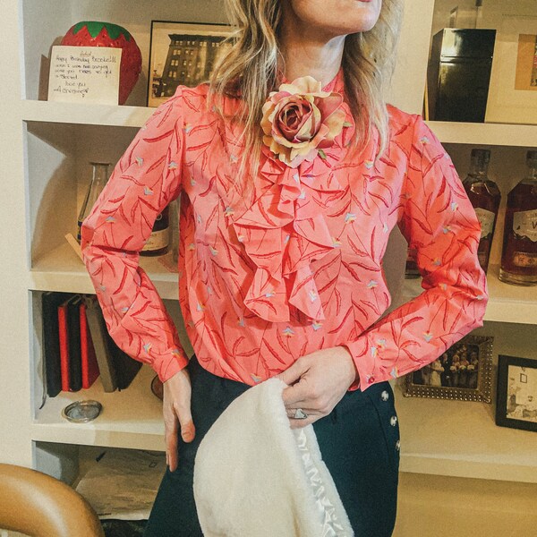 Coral Blouse - Etsy