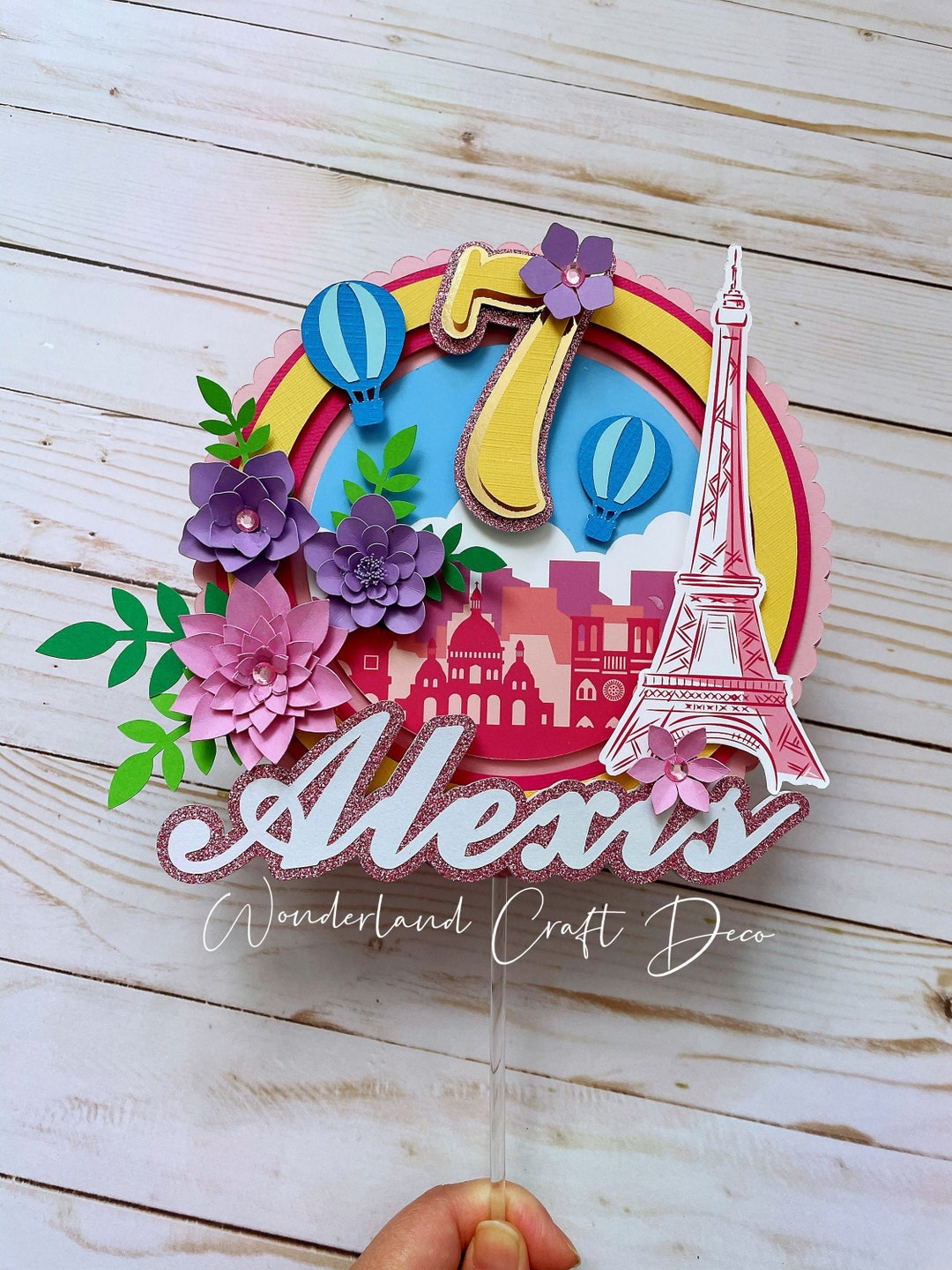 Paris Theme Birthday Custom Cake Topper - Etsy