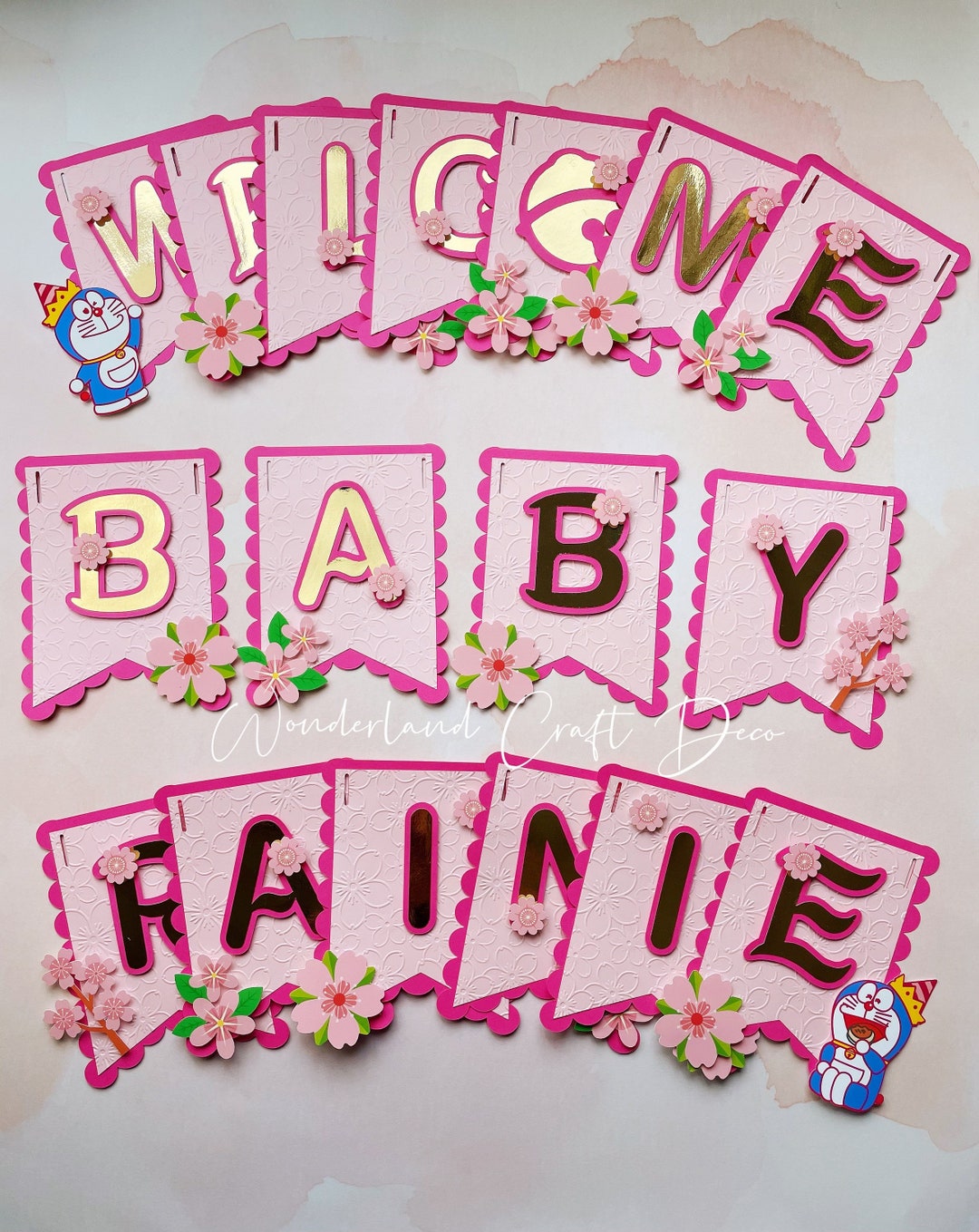 Doraemon Sakura Cheery Blossomcustom Baby Shower Birthday - Etsy