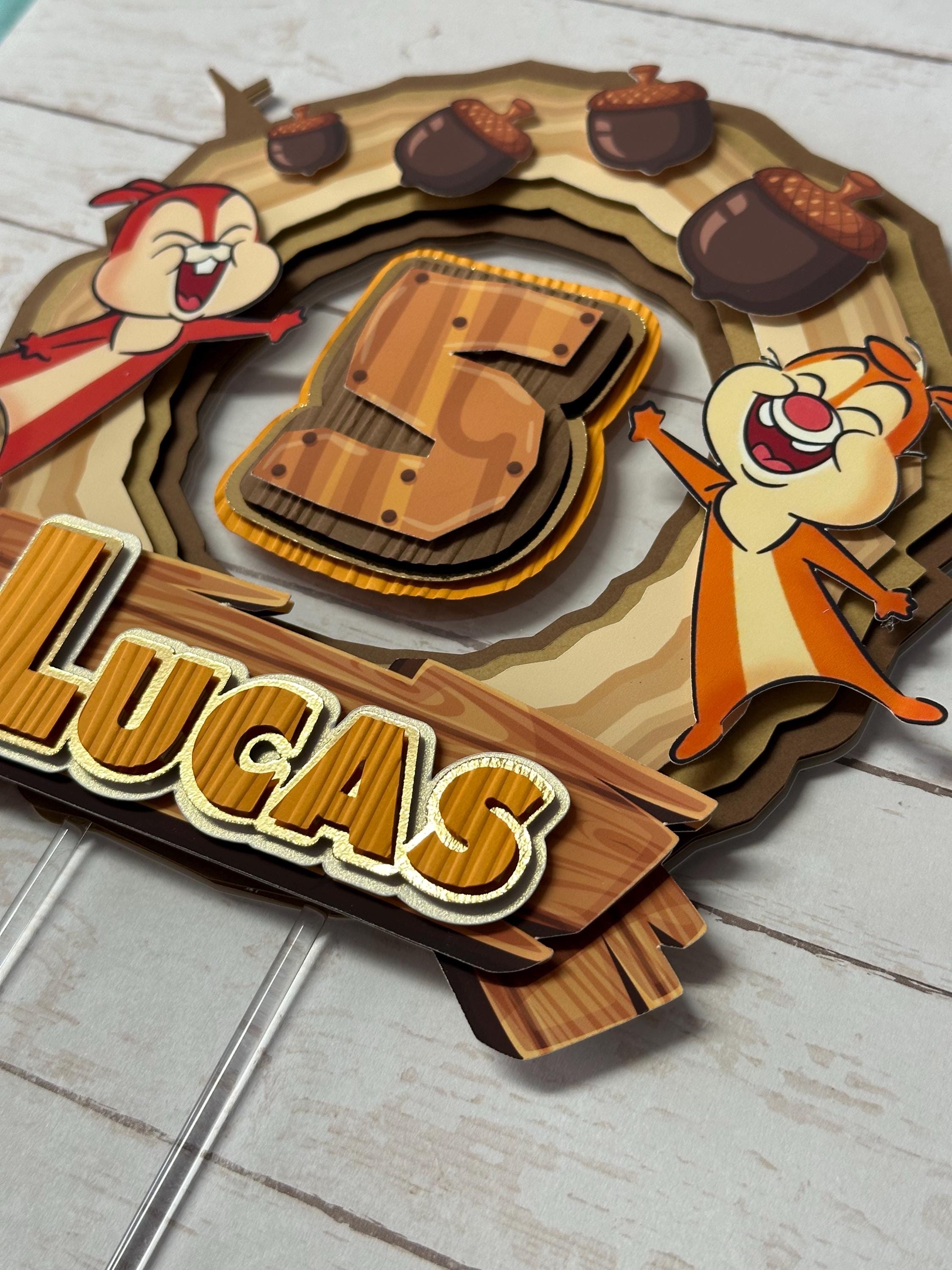 Disney Cake Topper, Chip N Dale Theme Custom Birthday Cake Topper - Etsy