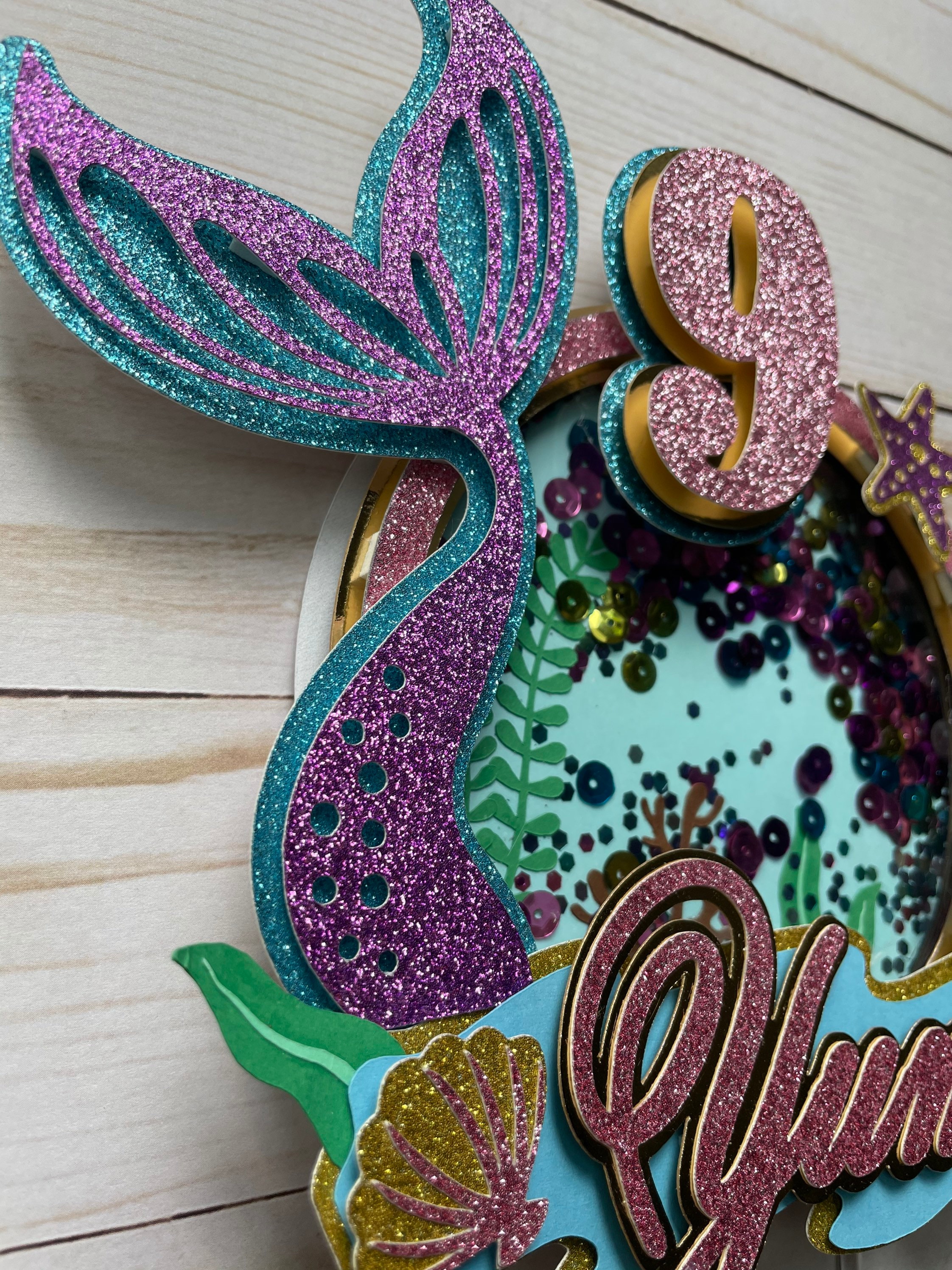 Mermaid Theme Shaker Custom Cake Topper - Etsy