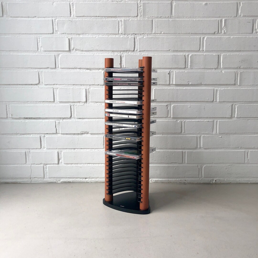 Vintage CD Stand deja, CD Stand, Shelf 80s, CD Column Dark Wood, Design ...