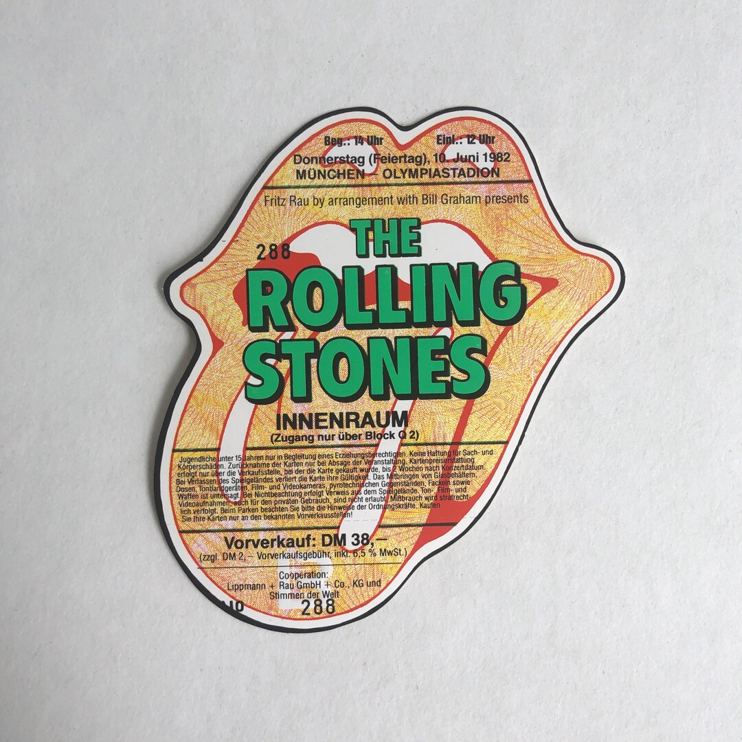 Original Admission Ticket ROLLING STONES, Vintage Stones Ticket, Munich ...