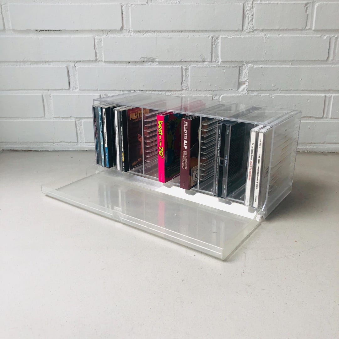 Vintage CD Cabinet, CD Shelf 80s, CD Stand "deja", Record Stand Acrylic ...