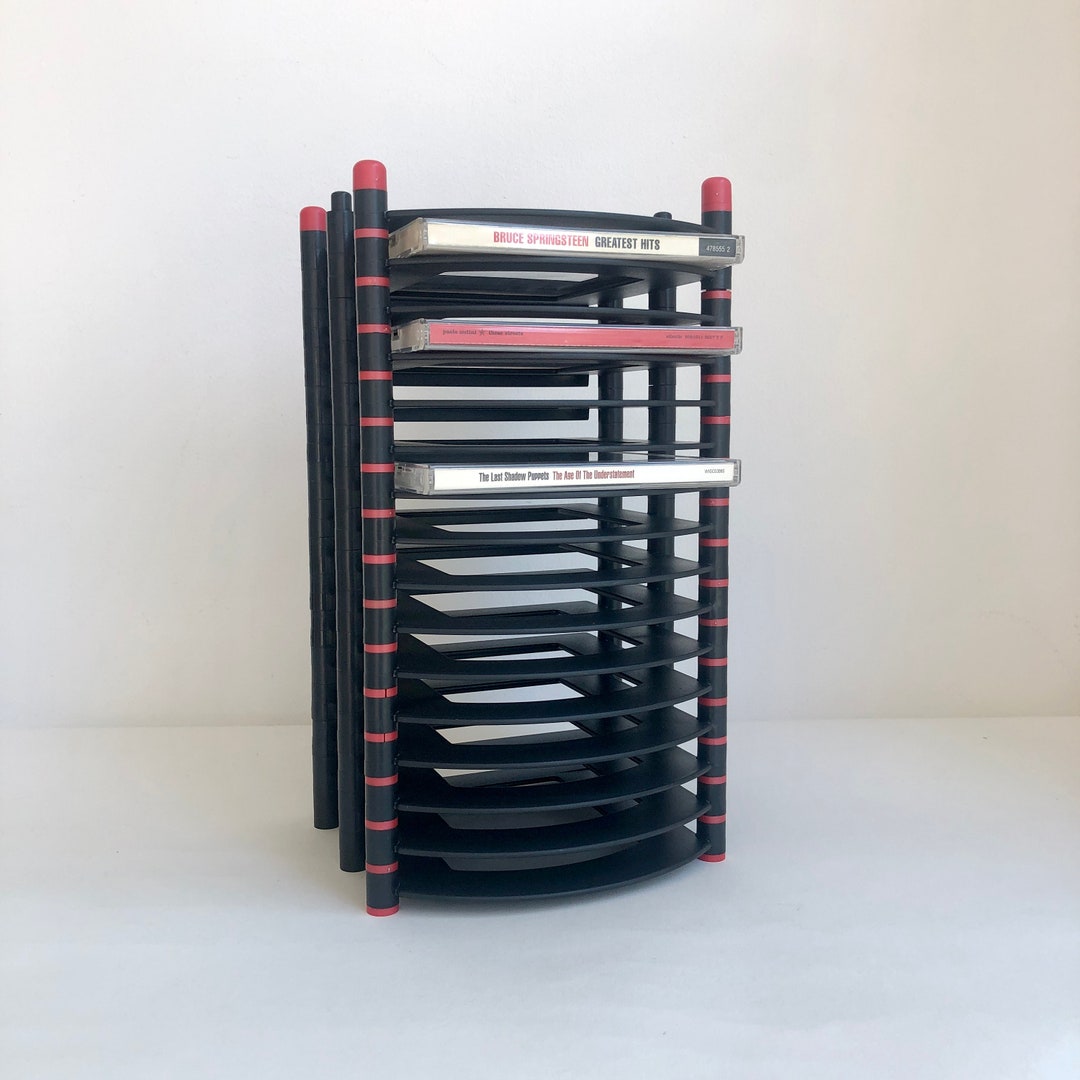 Vintage CD Stand, CD Shelf Black, CD Plug-in System Midcentury, 80s ...