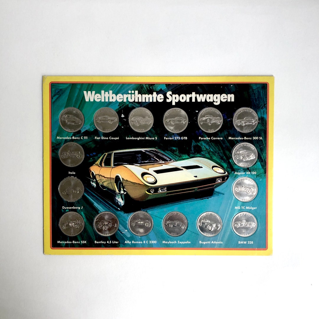 Coin Collection world Famous Sports Cars, Shell 70s, Collector Coins ...
