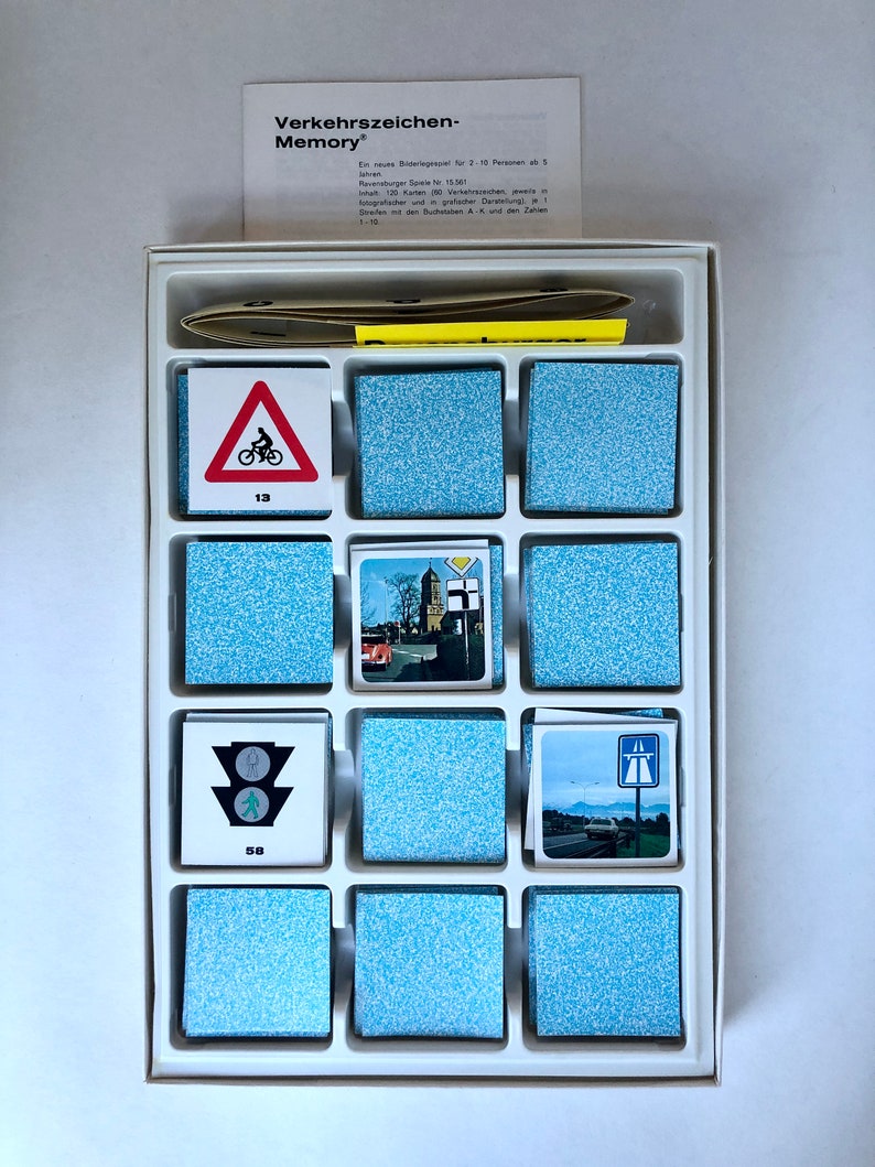 Memory verkehrszeichen Ravensburger 1971 - Etsy