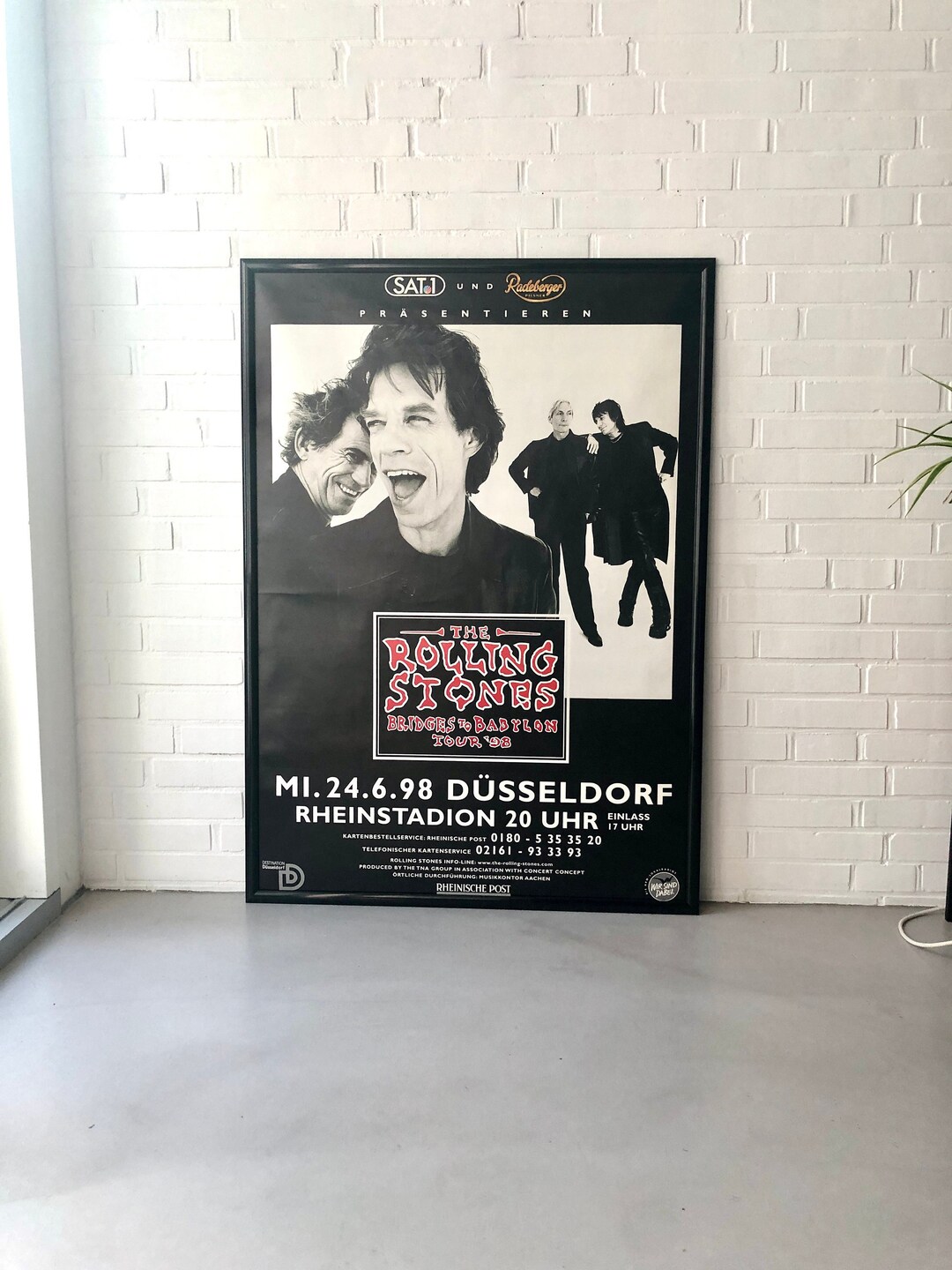 Original Concert Poster THE ROLLING STONES, Düsseldorf, 1998, Concert ...