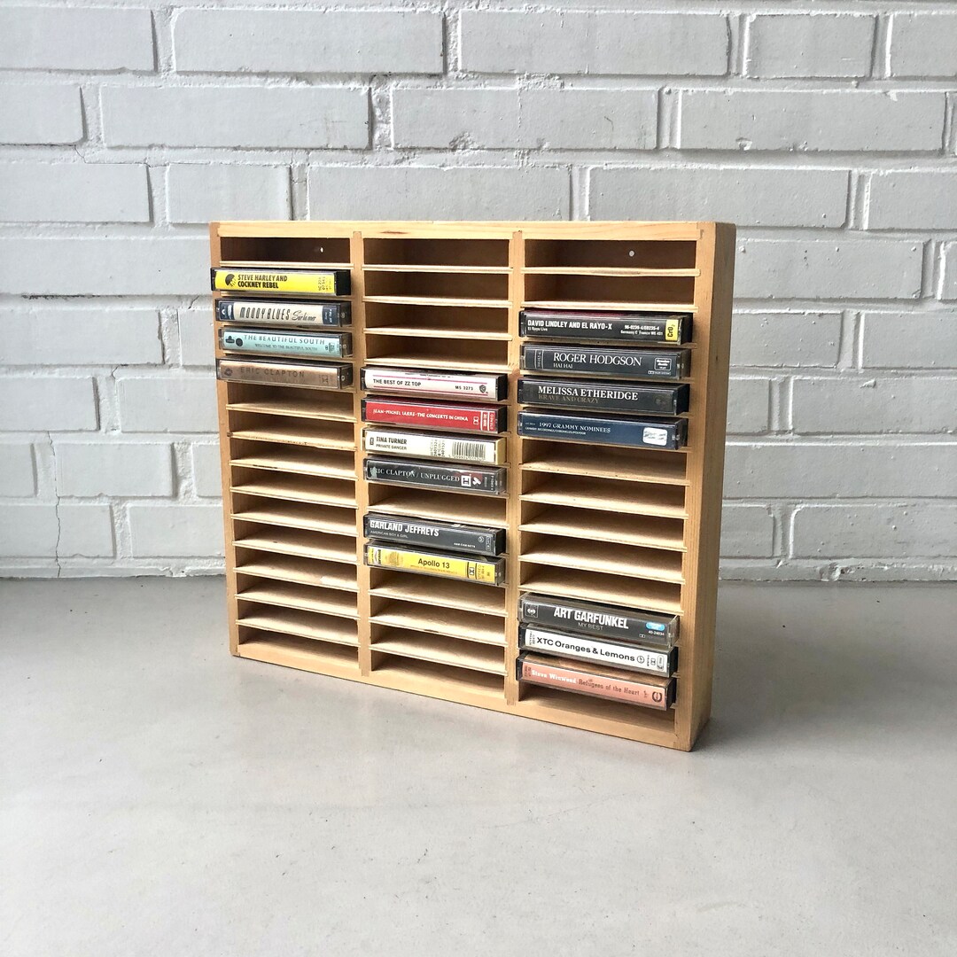 Stable Cassette Shelf Wood Rack 45 Cassettes Vintage - Etsy