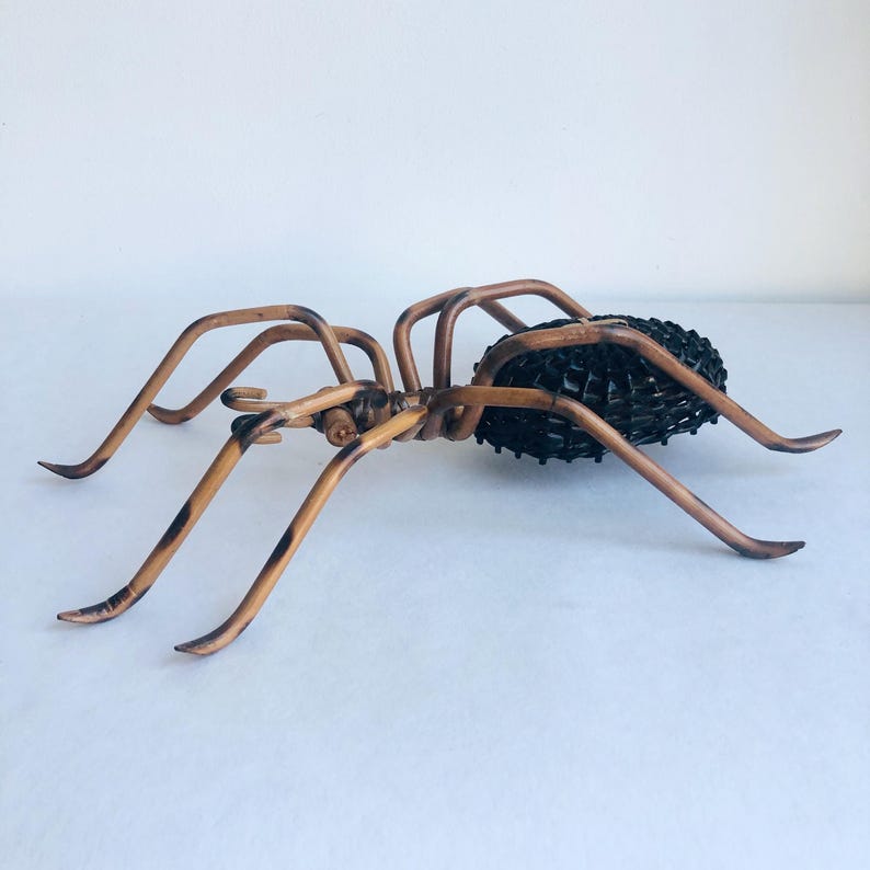 Vintage Rattan Cross Spider, Home Decoration Accessory Spider - Etsy