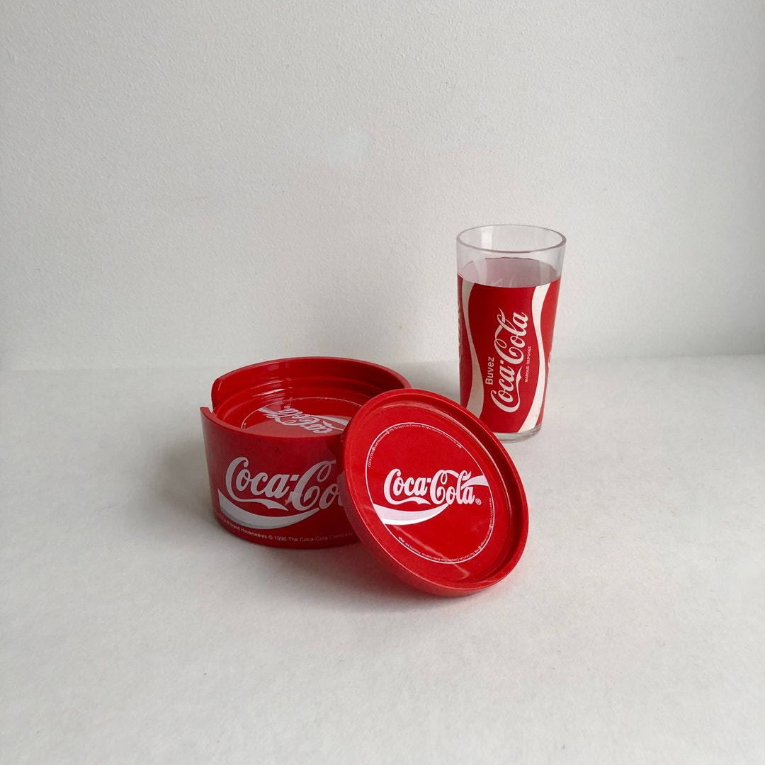 Vintage Coca-cola (c) Set: 6x Coasters, 6x Glasses, 1996, Coke ...