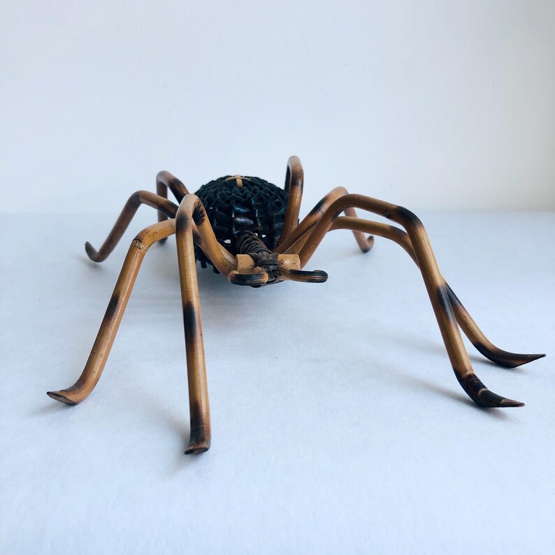 Vintage Rattan Cross Spider, Home Decoration Accessory Spider - Etsy