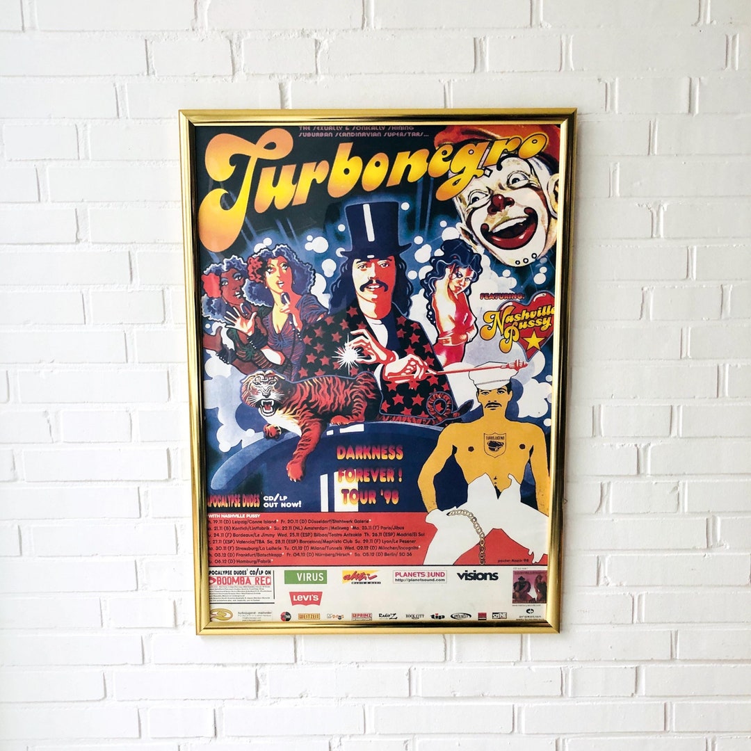 Original Tour Poster TURBONEGRO, "darkness Forever" Concert Poster 1998 ...