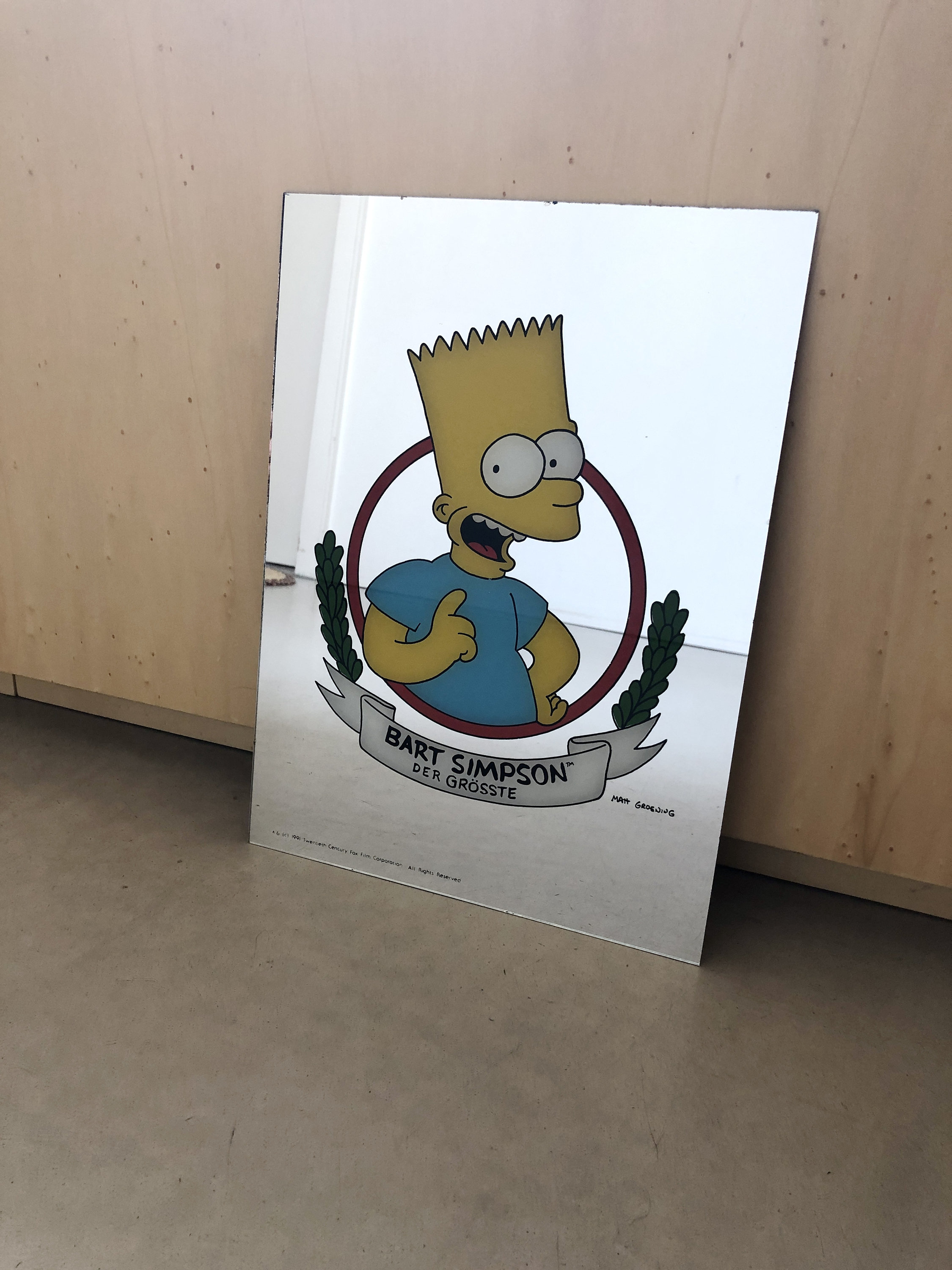 Vintage Mirror "bart Simpson", the Simpsons Children's Room Mirror ...
