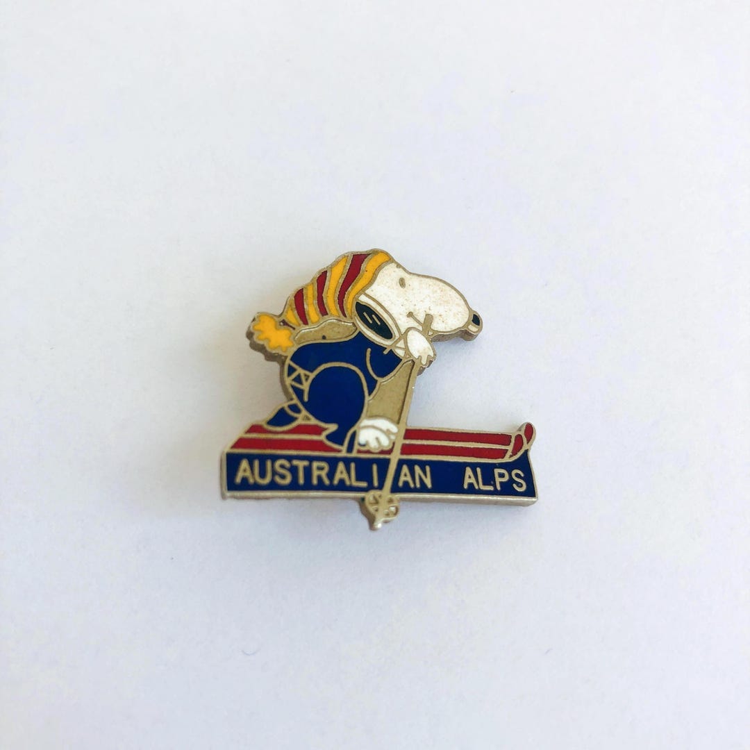 Vintage Snoopy Pin "australian Alps", Badge, Button, Pin Peanuts - Etsy