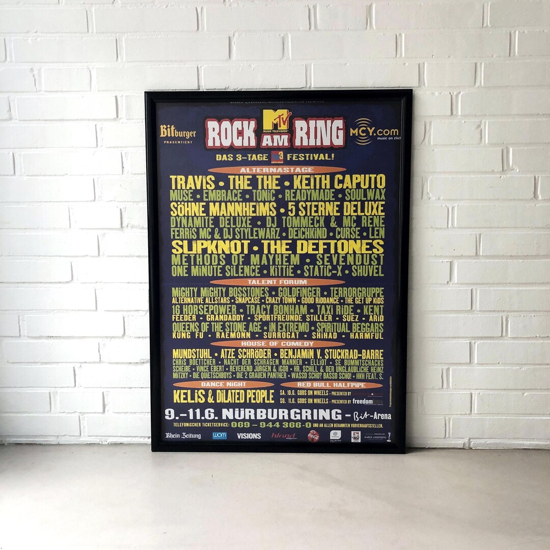 Original ROCK AM RING 2000 Festival Poster, Poster Rar Slipknot, Travis ...