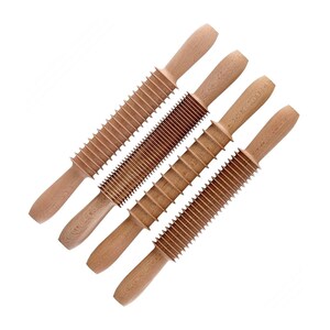 Kit of 4 Cutter Rolling Pins in Beech Wood, Perfect to Cut Handmade ...