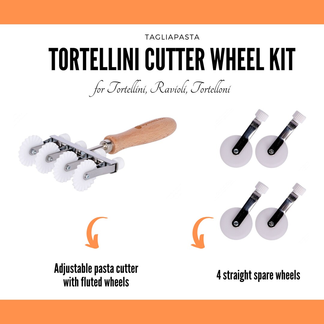 Adjustable Pasta Cutter With Wooden Handle, 4 Toothed POM Blades, + 4 ...