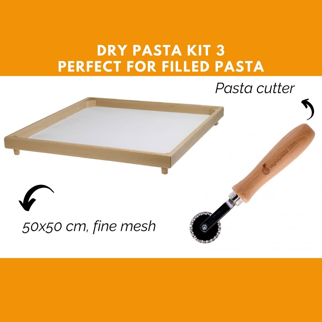 Pasta Kit: Pasta Cutter Wheel With Single Toothed Blade + Pasta Drying ...