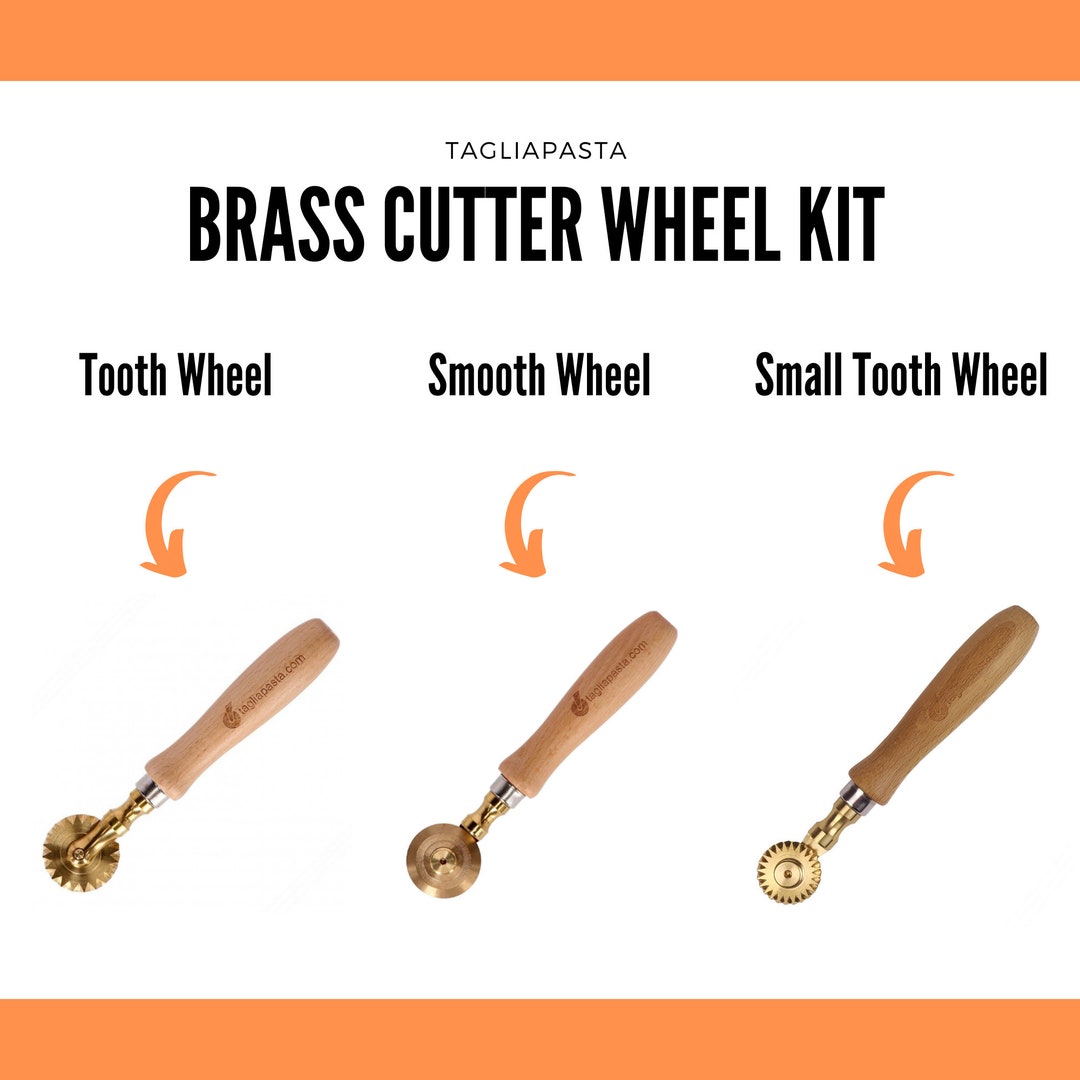 Kit With 3 Brass Pasta Cutter Wheel: 1 Toothed Blade Ø 38mm, 1 Toothed ...