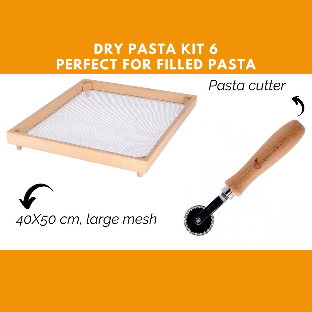 Pasta Kit: Pasta Cutter Wheel With Single Toothed Blade + Pasta Drying ...