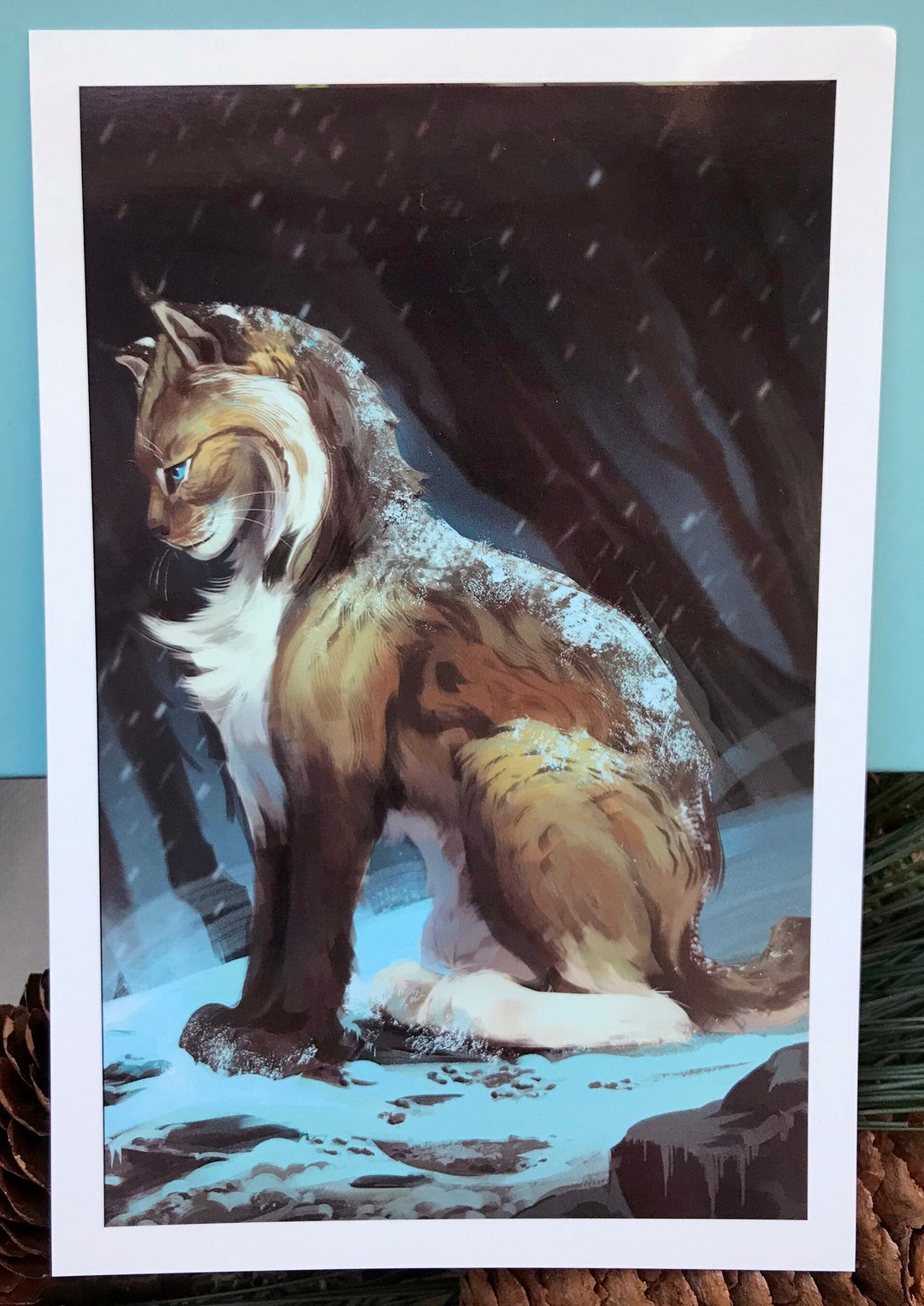 Winter Lynx | 4x6 Art Print | Animal Art | Wall Art | Big Cat Art ...