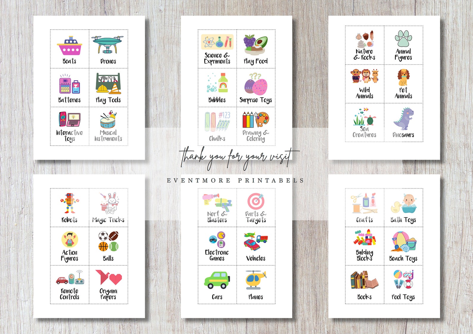 78 Kids Toy Room Storage Labels With Colorful Images + 18 Blank Labels ...