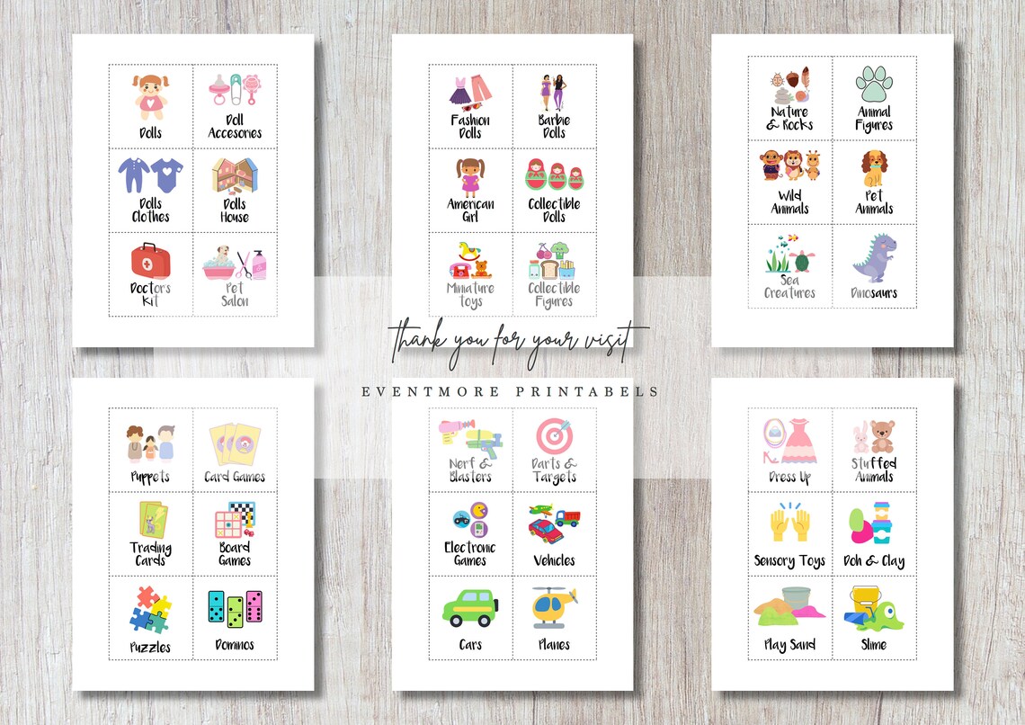 78 Kids Toy Room Storage Labels With Colorful Images + 18 Blank Labels ...