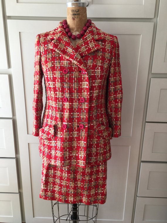 Late 1960's Mod Red Woven Suit - Gem
