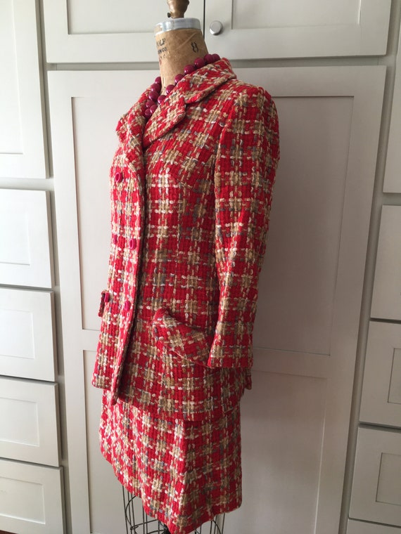 Late 1960's Mod Red Woven Suit - Gem