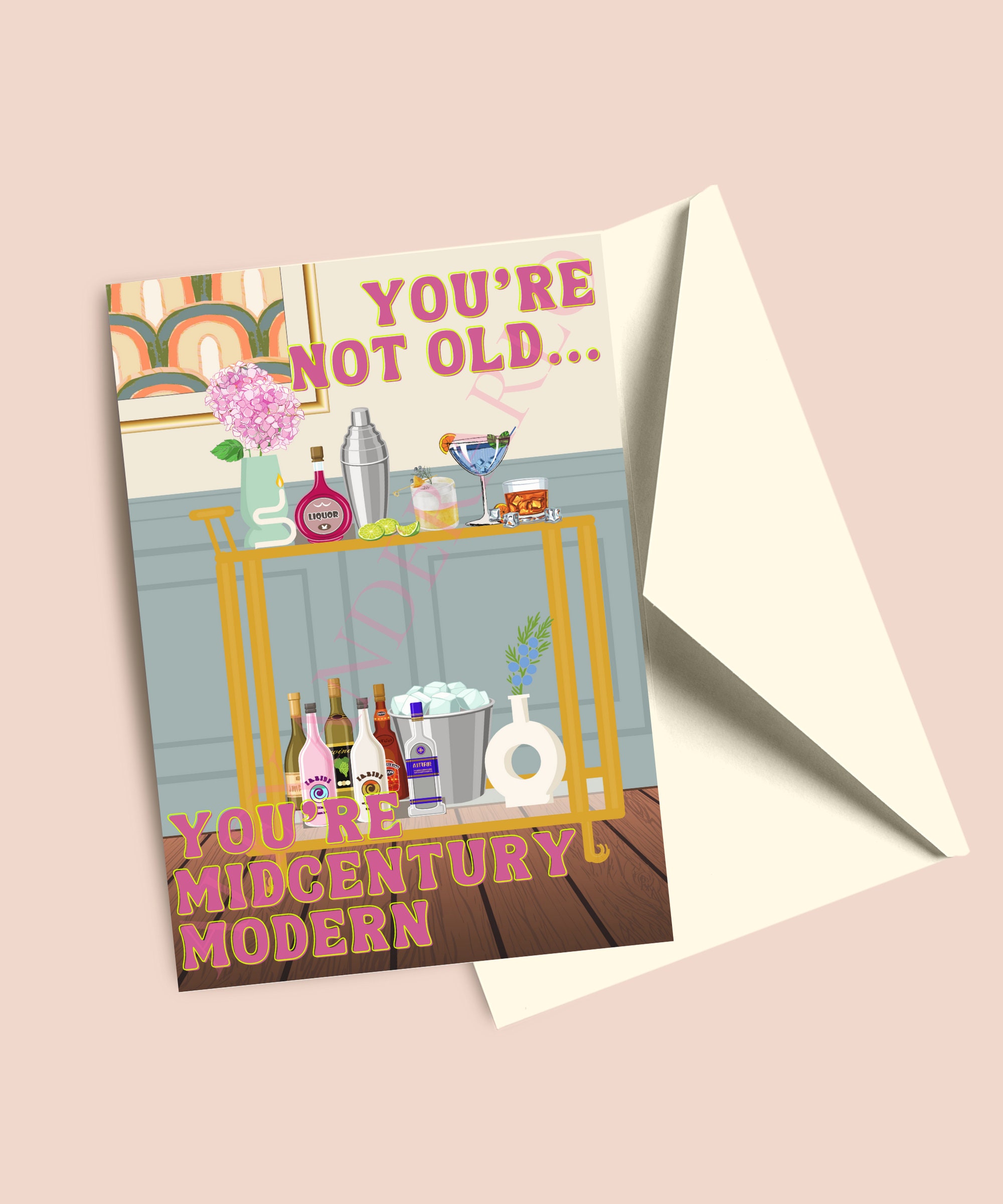 Mid-century Modern Birthday Card // Digital Download - Etsy