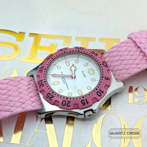 1992 Alba/Seiko Pink Quartz Dive Watch (V701-6860) - Gem