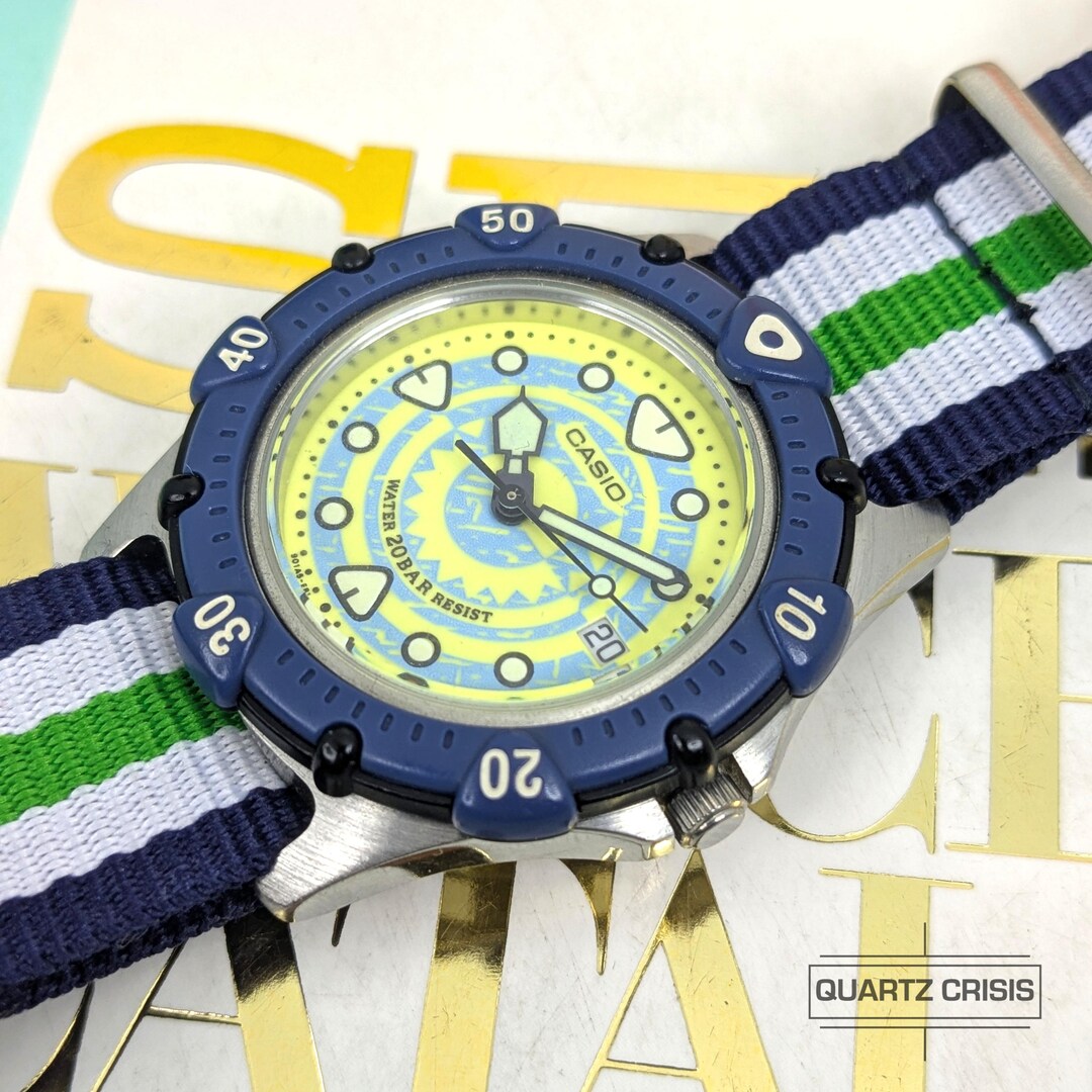 1994 Casio Marlin Lume Dial Quartz Dive Watch (MD-732) - Etsy