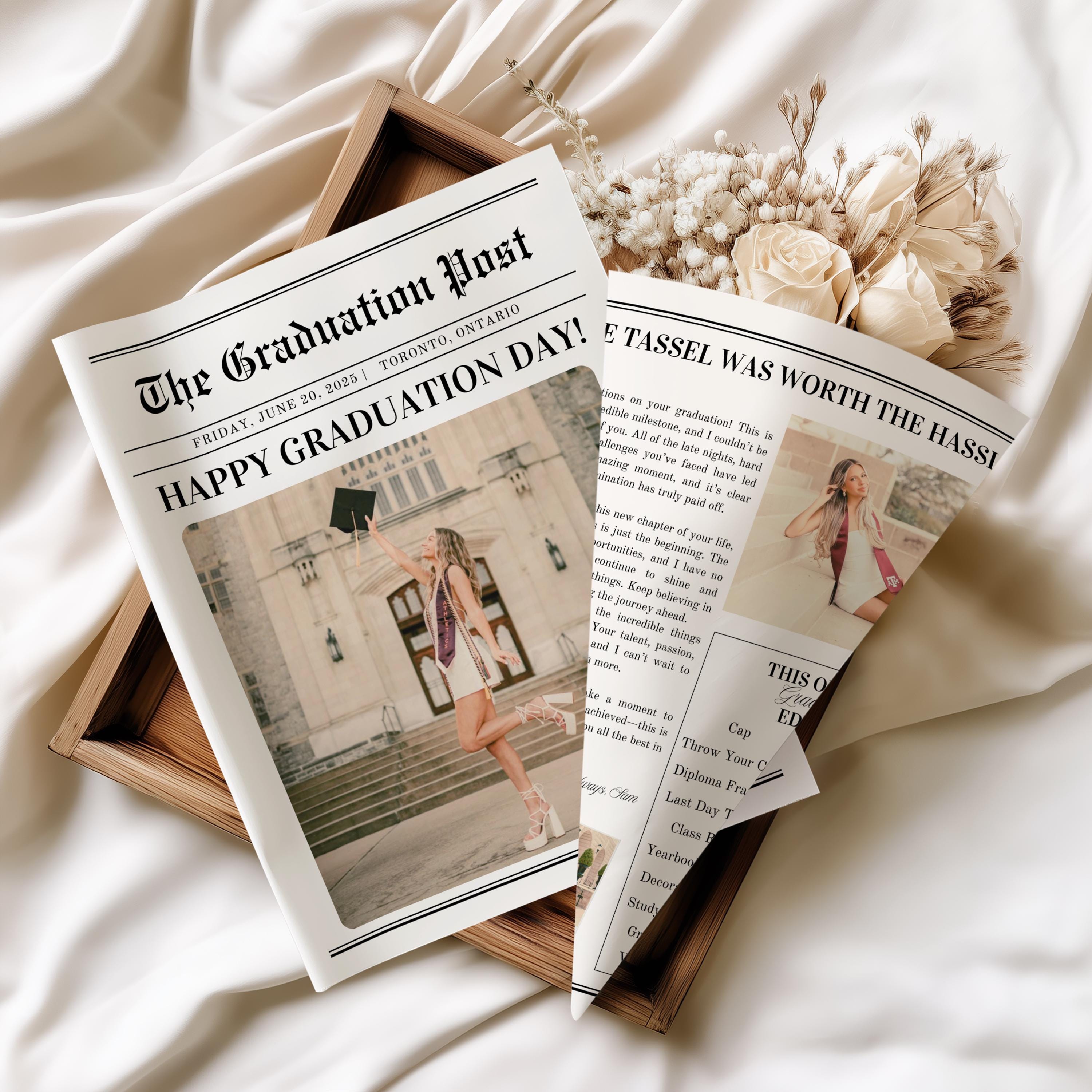 Graduation Newspaper Template: Custom Keepsake (digital Download) - Etsy