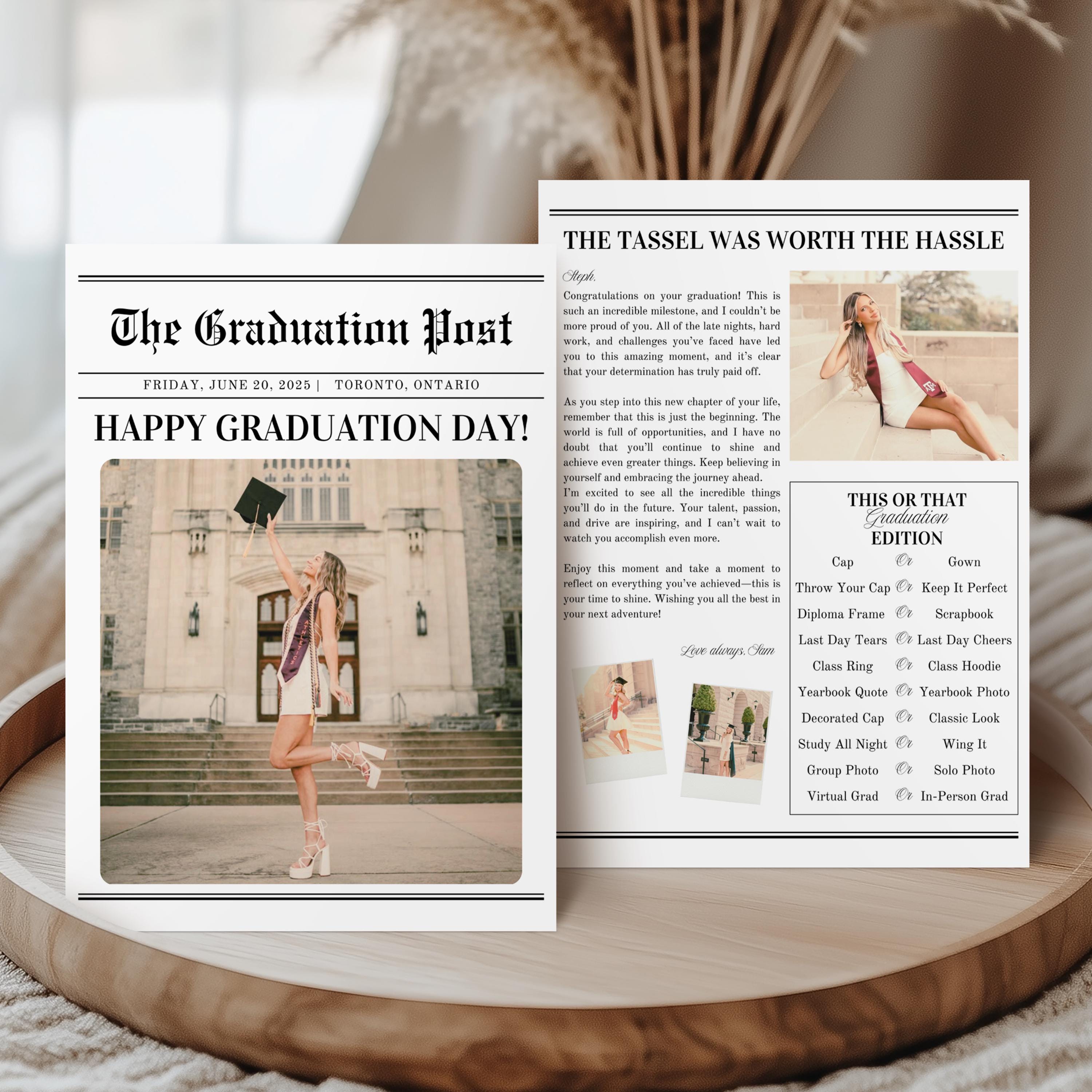 Graduation Newspaper Template: Custom Keepsake (digital Download) - Etsy