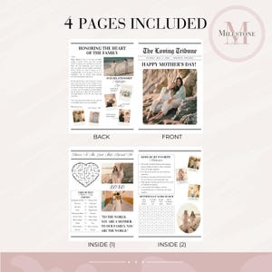 Mothers Day Gift Idea for Mom | Newspaper Template Gift for New Mom and ...