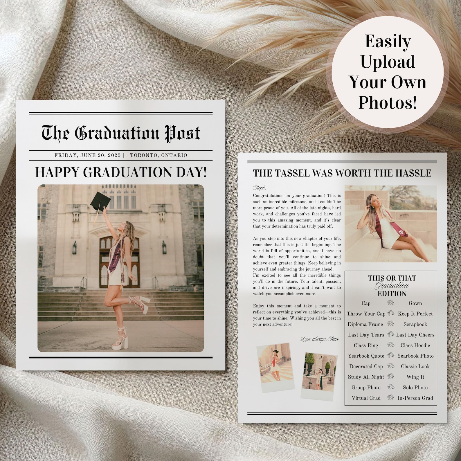 Graduation Newspaper Template: Custom Keepsake (digital Download) - Etsy