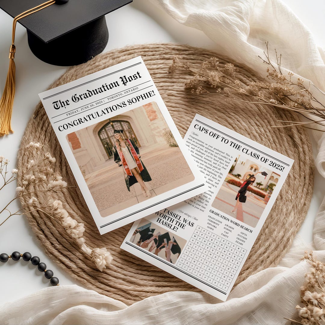Graduation Gift Newspaper Template | PHD, College or High School ...