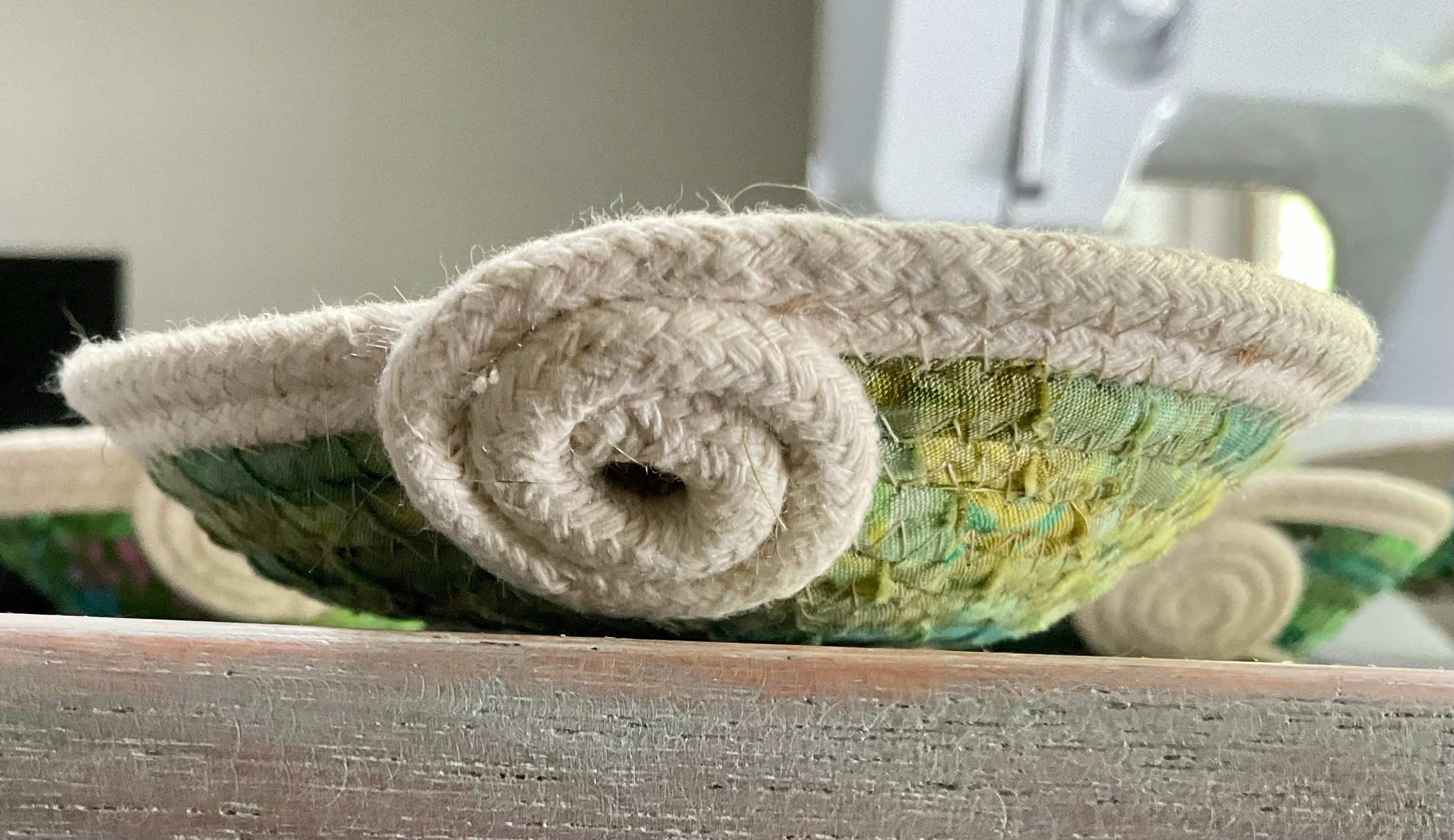 Miniature Jungle Batik Bowls/coiled Rope Baskets/tropical Decor - Etsy