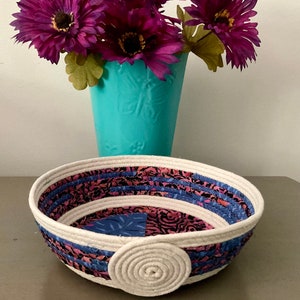 NEW! Handmade Rope Bowl With Quilted Base - Etsy