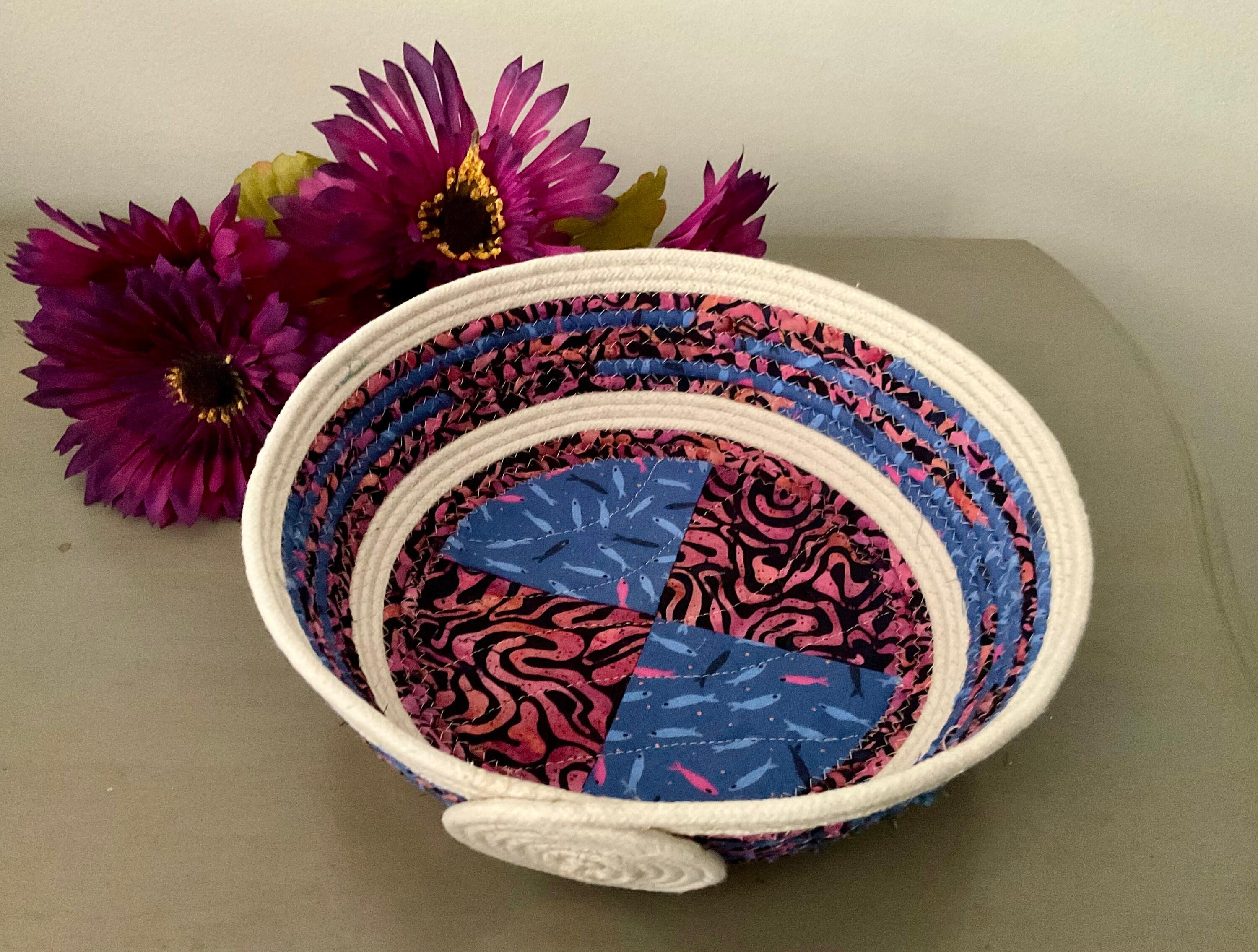 NEW! Handmade Rope Bowl With Quilted Base - Etsy