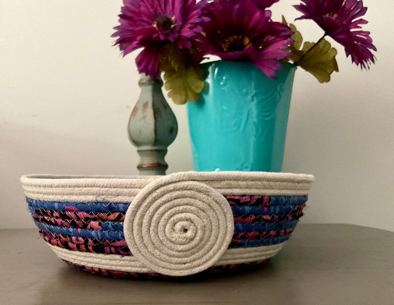 NEW! Handmade Rope Bowl With Quilted Base - Etsy