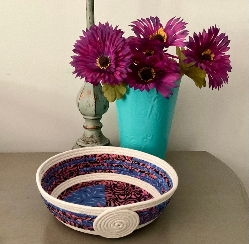 NEW! Handmade Rope Bowl With Quilted Base - Etsy