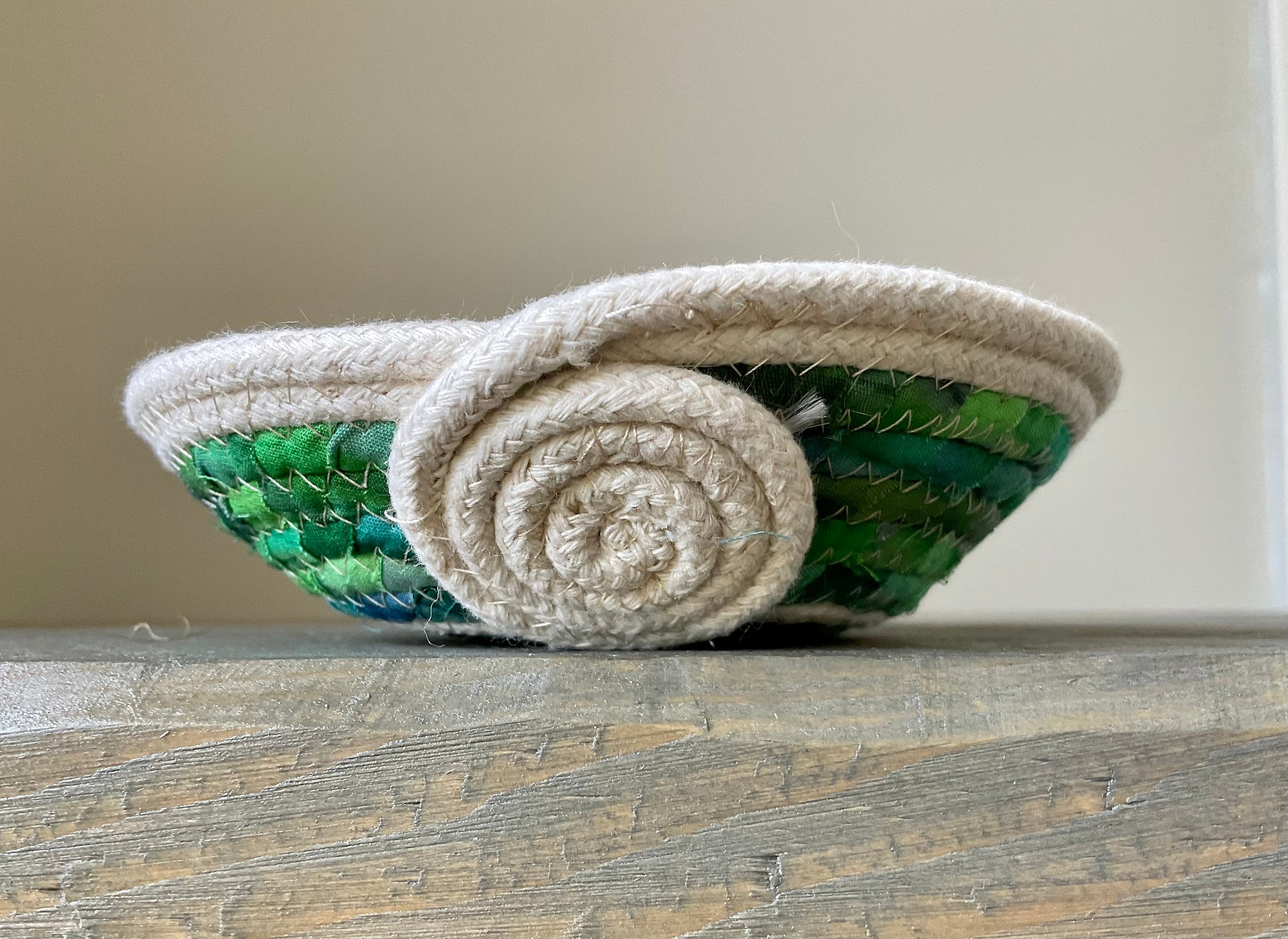 Miniature Jungle Batik Bowls/coiled Rope Baskets/tropical Decor - Etsy